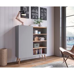 Inosign Kommode &raquo;Scandi&laquo; H&ouml;he 102 cm Platin Grau/Jackson Hickory