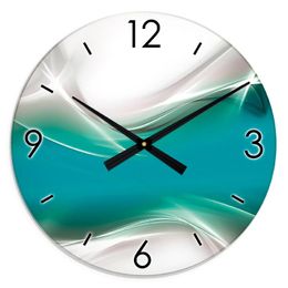 Artland Wanduhr &raquo;XXL &Oslash; 50 cm Kreatives Element Petrol&laquo; lautlos ohne Tickger&auml;usche Blau