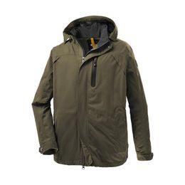 STOY Outdoorjacke »STS 12 MN JCKT« Stylische, wasserdichte Jacke mit abnehmbarer Kapuze und Kunstfell olivgrün 6XL 6XL Herren. Funktionsjacke mit...