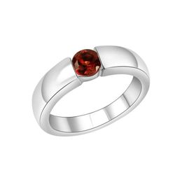 JAMELLI Fingerring »Silber 925 rhodiniert mit echtem Granat« Silbergrau 060 (19,1) Modischer Damen-Ring aus echtem 925 Silber