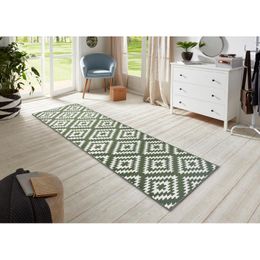 Hanse Home L&auml;ufer &raquo;Nordic&laquo; rechteckig 9 mm H&ouml;he Kurzflor, Raute, Teppich, Weich, Esszimmer, Kinderzimmer, Flur, Modern gr&uuml;n Obermaterial: 100%...