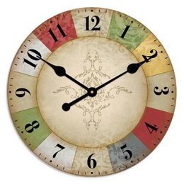Artland Wanduhr &raquo;XXL &Oslash; 50 cm bunte Vielfalt vintage&laquo; lautlos ohne Tickger&auml;usche Farbig