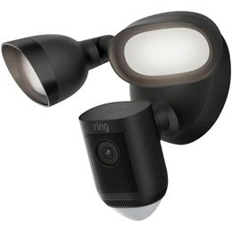 Ring &Uuml;berwachungskamera &raquo;Floodlight Cam Wired Pro&laquo; Au&szlig;enbereich schwarz Fernaktivierte 110 dB- Sirene bei 10 cm Abstand