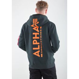 Alpha Industries Kapuzensweatshirt »BACK PRINT HOODY« dark petrol M M Alpha Logo Druck auf der Kapuze und Rücken