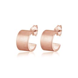 Elli Paar Creolen »Ohrstecker Halbcreolen Matt Modern 925 Sterling Silver« Rosegold onesize Ohrringe für Damen im Creolen Stil in 925 Sterling Silber