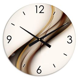 Artland Wanduhr &raquo;XXL &Oslash; 50 cm Welle&laquo; lautlos ohne Tickger&auml;usche Braun