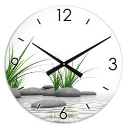 Artland Wanduhr &raquo;XXL &Oslash; 50 cm 3D Steine&laquo; lautlos ohne Tickger&auml;usche Wei&szlig;