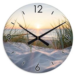 Artland Wanduhr &raquo;XXL &Oslash; 50 cm Ostseestrand&laquo; lautlos ohne Tickger&auml;usche Naturfarben