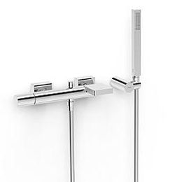 Tres Project-tres Wannenarmatur 21117001 Aufputz, mit Wannen-Brause-Set, chrom