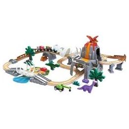 Spielzeug-Eisenbahn HAPE "Dino-Eisenbahn-Abenteuer", bunt, Spielzeugfahrzeuge, KinderB:86,0cm H:21,9cm, Holz, Kunststoff, Metall, mit Licht- und Soundfuntkion, B:86,0cm H:21,9cm