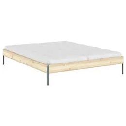 Bettgestell KARUP DESIGN "CORE BED Bodenbett, Holzrahmen, Futonbett, Jugendbett, Holzbett", 160, B:166cm H:34cm L:206cm, Betten, Massivholzbett mit Lattenrost, Kiefer massiv, Doppelbett ohne Kopfteil