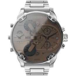 Chronograph Diesel "MR. DADDY 2.0", silber (silberfarben), Armbanduhren, Herren, Quarzuhr, Armbanduhr, Herrenuhr, Stoppfunktion, Edelstahlarmband