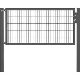 Zauneinzeltür Alberts "Flexo Plus", grau (anthrazit), B:200cm H:100cm, Stahl, Tore, anthrazit, verschiedene Abmessungen