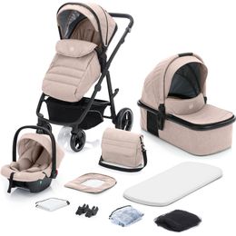 Kombi-Kinderwagen fillikid "Jaguar", Baby, beige (natur melange), Stahl, Polyester, Kinderwagen