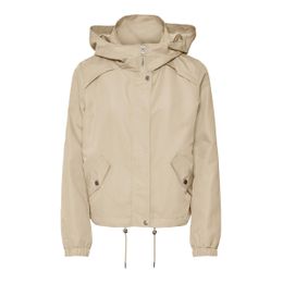 Véro Moda Parka VERO MODA "VMZOA SS23 SHORT PARKA", Damen, Gr. L (40), beige (irish cream), Web, Obermaterial: 100% Polyester, unifarben, modisch, regular fit, Langarm, Jacken, mit Kapuze