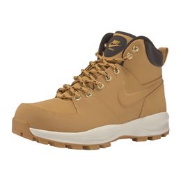 Schnürboots Nike Sportswear "Manoa Leather", Gr. 40,5, gelb (haystack, haystack, velvet, braun), Leder, Schuhe