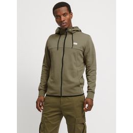 Jack & Jones Kapuzensweatjacke JACK & JONES "JCOAIR SWEAT ZIP HOOD NOOS.", Herren, Gr. L, smokey olive, Interlock, Obermaterial: 60% Polyester, 40% Baumwolle, unifarben, modisch, regular fit taillenbedeckt, ohne Ausschnitt, Langarm breiter Bund, Sweatjacken, mit Kapuze