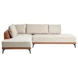 Beliani Modulsofa MYKEN Stoff Helles Beige Rechtsseitig