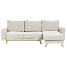 Beliani Ecksofa SIRO Helles Beige mit Stauraum Linksseitig