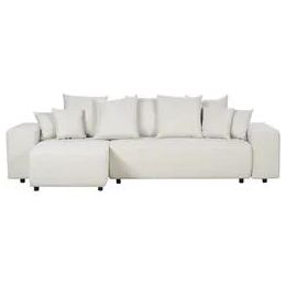 Beliani Ecksofa LUSPA Stoff Helles Beige mit Stauraum Rechtsseitig