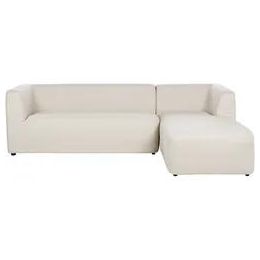 Beliani Ecksofa LAXA Stoff Helles Beige Linksseitig