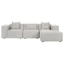 Beliani Ecksofa DOLVA Stoff Helles Beige Linksseitig