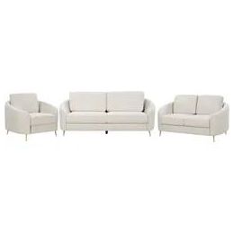 Beliani Sofa Set hellbeige / gold 6-Sitzer TROSA