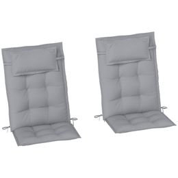 Outsunny 2er Set Auflage für Sonnenliege Wasserabweisend Liegenauflage für Gartenliege Polsterauflage für Strandliege Liegestuhl Kissen Polster