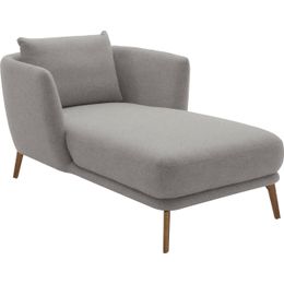 Schöner Wohnen Kollektion Chaiselongue "Pearl - 5 Jahre Hersteller-Garantie, auch in Bouclé. Füße Massivholz", silber, B:101cm H:71cm T:161cm, 16% Baumwolle, 79% Polyester, 5% Polyacryl, SCHÖNER WOHNEN-KOLLEKTION, Sofas, Loveseat und Loungesessel, Maße (B/H/T): 101/71/161 cm