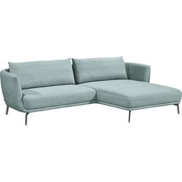 Sch&ouml;ner Wohnen Kollektion Ecksofa "Pearl, zeitlos und elegant, 5 Jahre Hersteller-Garantie, bequem", blau (petrol), B:270cm H:71cm T:160cm, 100% Polyester, SCH&Ouml;NER WOHNEN-KOLLEKTION, Sofas, Ecksofa, L-Form, Ma&szlig;e (B/H/T): 270/71/160 cm, F&uuml;&szlig;e Metall