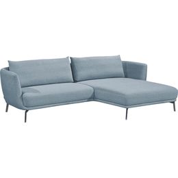 Sch&ouml;ner Wohnen Kollektion Ecksofa "Pearl, zeitlos und elegant, 5 Jahre Hersteller-Garantie, bequem", blau (hellblau), B:270cm H:71cm T:160cm, 100% Polyester, SCH&Ouml;NER WOHNEN-KOLLEKTION, Sofas, Ecksofa, L-Form, Ma&szlig;e (B/H/T): 270/71/160 cm, F&uuml;&szlig;e Metall