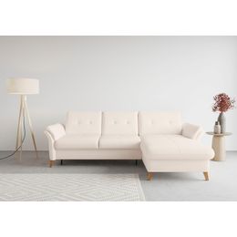 Sit & More Ecksofa SIT & MORE "G&ouml;teborg", beige (creme), B:268cm H:90cm T:176cm, Sofas, Ecksofa, Sitztiefenverstellung und Federkern, wahlweise mit Bettfunktion