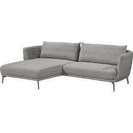 Sch&ouml;ner Wohnen Kollektion Ecksofa "Pearl, zeitlos und elegant, 5 Jahre Hersteller-Garantie, bequem", silber, B:270cm H:71cm T:160cm, 16% Baumwolle, 79% Polyester, 5% Polyacryl, SCH&Ouml;NER WOHNEN-KOLLEKTION, Sofas, Ecksofa, L-Form, Ma&szlig;e (B/H/T): 270/71/160 cm, F&uuml;&szlig;e Metall