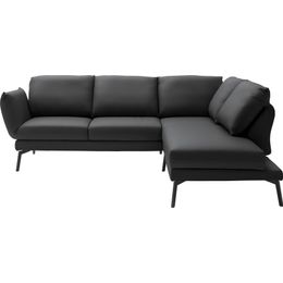 Sch&ouml;ner Wohnen Kollektion Ecksofa "Spin, Multifunktionssofa, bequem und hochwertige Verarbeitung, L-Form", schwarz, B:329cm H:87cm T:259cm, 100% Leder, SCH&Ouml;NER WOHNEN-KOLLEKTION, Sofas, Ecksofa, Drehsitz-Funktion, USB-Anschluss, Armlehnfunktion, R&uuml;ckenverstellung
