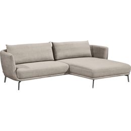 Sch&ouml;ner Wohnen Kollektion Ecksofa "Pearl, zeitlos und elegant, 5 Jahre Hersteller-Garantie, bequem", beige (sand), B:270cm H:71cm T:160cm, 100% Polyester, SCH&Ouml;NER WOHNEN-KOLLEKTION, Sofas, Ecksofa, L-Form, Ma&szlig;e (B/H/T): 270/71/160 cm, F&uuml;&szlig;e Metall