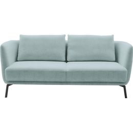 Sch&ouml;ner Wohnen Kollektion 2,5-Sitzer "Pearl, hochwertig und komfortabel, - 5 Jahre Hersteller-Garantie", blau (petrol), B:190cm H:71cm T:91cm, 100% Polyester, SCH&Ouml;NER WOHNEN-KOLLEKTION, Sofas, auch in Boucl&eacute;, Ma&szlig;e (B/H/T): 190/71/91 cm, F&uuml;&szlig;e Metall