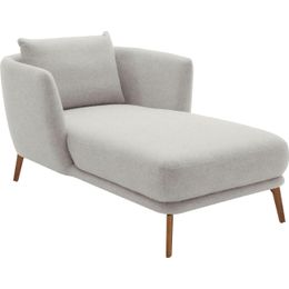 Schöner Wohnen Kollektion Chaiselongue "Pearl - 5 Jahre Hersteller-Garantie, auch in Bouclé. Füße Massivholz", grau (platin), B:101cm H:71cm T:161cm, 16% Baumwolle, 79% Polyester, 5% Polyacryl, SCHÖNER WOHNEN-KOLLEKTION, Sofas, Loveseat und Loungesessel, Maße (B/H/T): 101/71/161 cm