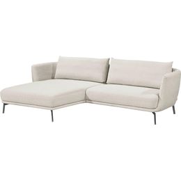 Sch&ouml;ner Wohnen Kollektion Ecksofa "Pearl, zeitlos und elegant, 5 Jahre Hersteller-Garantie, bequem", wei&szlig;, B:270cm H:71cm T:160cm, 16% Baumwolle, 79% Polyester, 5% Polyacryl, SCH&Ouml;NER WOHNEN-KOLLEKTION, Sofas, Ecksofa, L-Form, Ma&szlig;e (B/H/T): 270/71/160 cm, F&uuml;&szlig;e Metall