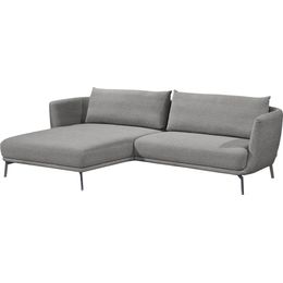 Sch&ouml;ner Wohnen Kollektion Ecksofa "Pearl, zeitlos und elegant, 5 Jahre Hersteller-Garantie, bequem", grau, B:270cm H:71cm T:160cm, 16% Baumwolle, 79% Polyester, 5% Polyacryl, SCH&Ouml;NER WOHNEN-KOLLEKTION, Sofas, Ecksofa, L-Form, Ma&szlig;e (B/H/T): 270/71/160 cm, F&uuml;&szlig;e Metall
