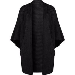 Damen Strickjacke in Oversize-Form schwarz, Gr&ouml;&szlig;e 50-56