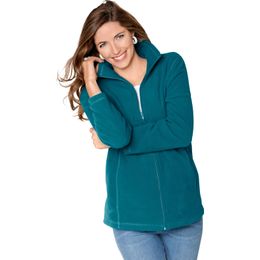 Damen Fleecejacke mit zwei Taschen petrol, Gr&ouml;&szlig;e 38