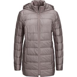 Damen Steppjacke mit Kapuze, wärmend taupe, Größe 38