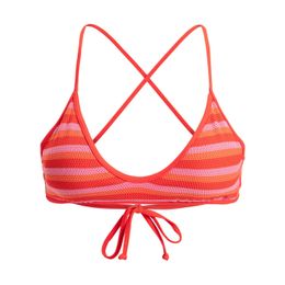 Bandeau-Bikini-Top Roxy "Jasmin", Damen, Gr. L, Cup B, rot (poppy rot), [Hauptstoff] 95% Polyester, 5% Elasthan, Bikini-Oberteile