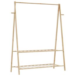 vidaXL Kleiderständer Mit Ablagen Und Rollen 96X45,5X155,5 Cm | Größe: 132 cm | Material: Bambus | Modell: Ohne Räder