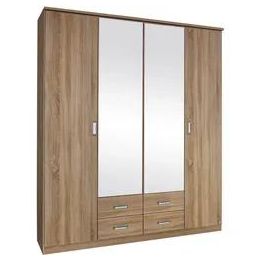 Kleiderschrank Rauch "Gandra", beige (struktureichefarben hell uni), B:181cm H:212cm T:54cm, Schränke