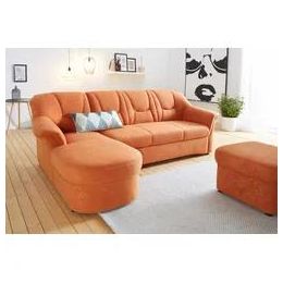 Ecksofa DOMO collection "Sarafina L-Form", orange (terrakotta), B:232cm H:83cm T:146cm, Luxus-Microfaser (92% Polyester, 8% Nylon), Microfaser PRIMABELLE (100% Polyester), Microfaser PRIMABELLE (100% Polyester) / Struktur (90% Polyester; 10% Polyacryl), Sofas, wahlweise mit Bettfunktion, optional mit Federkern