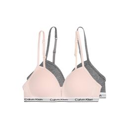 Calvin Klein Underwear BH M&auml;dchen Gr&ouml;&szlig;e 140/152 hellgrau / dunkelgrau / rosa / wei&szlig;