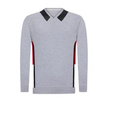 Jacey Quinn Pullover Herren Gr&ouml;&szlig;e XXL graumeliert / rot / schwarz / wei&szlig;
