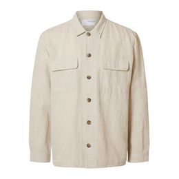 Selected Button Up Shirt 'SLH-Leroy Sun' male Beige size XL