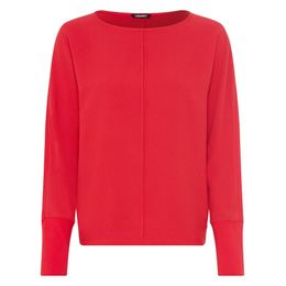 Olsen Rundhalsshirt in schönem Crêpe Design Damen Größe S rot
